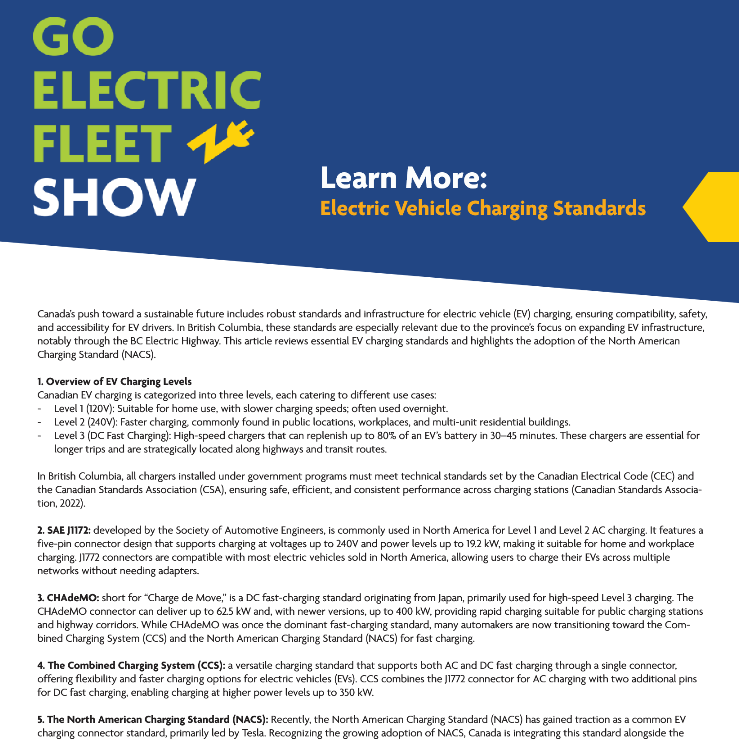 Electric Vehicle Charging Standards - Electra Consulting Canada
